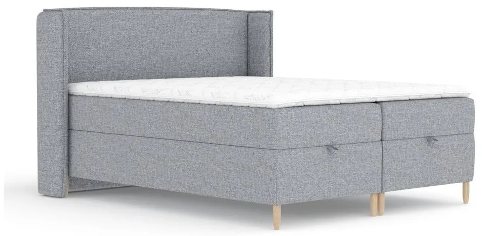 Šedá boxspring postel s úložným prostorem 160x200 cm Monpelli – Maison de Rêve