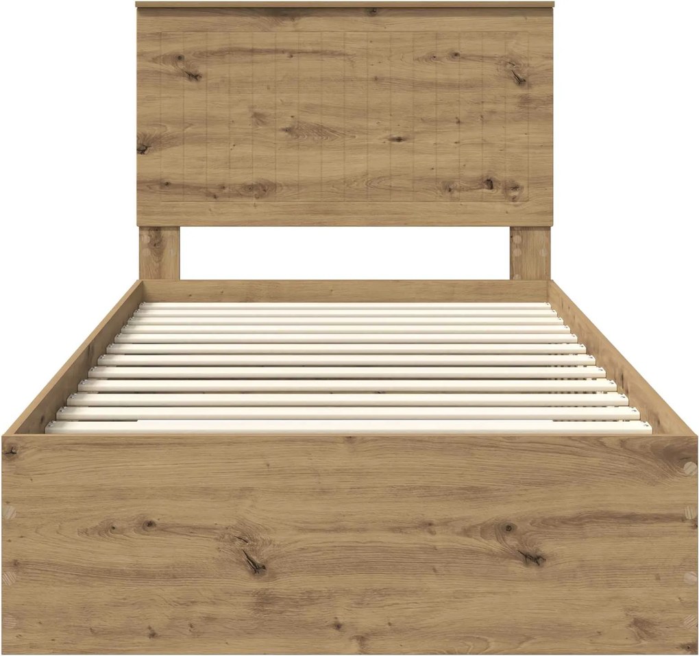 Rám postele s čelo Artisanový dub 100 x 200 cm Kompozitní dřevo 3411349