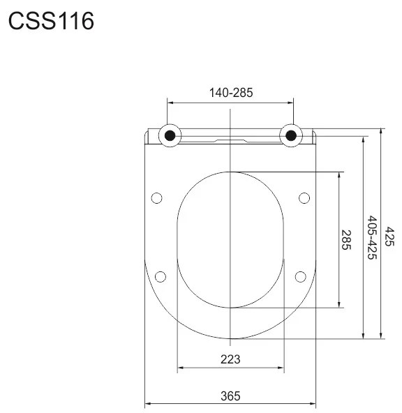 Mereo Samozavírací WC sedátko, duroplast, bílé, s odnímatelnými panty CLICK - II. jakost