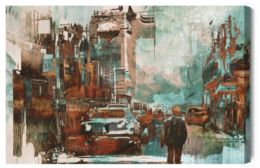 Obraz Barevné Abstraktní Město Nedostatek Nedostatek Plátno Canvas 90x60