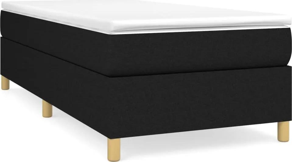 vidaXL Box spring postel s matrací 90x190 cm textil [3144484] Barva: Černá