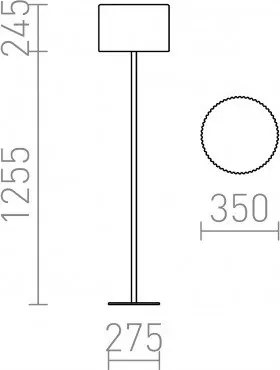 RED R12421 BOSANNA 150 stojanová bílé PVC/antracitová 230V E27 25W IP65 - RED - DESIGN RENDL