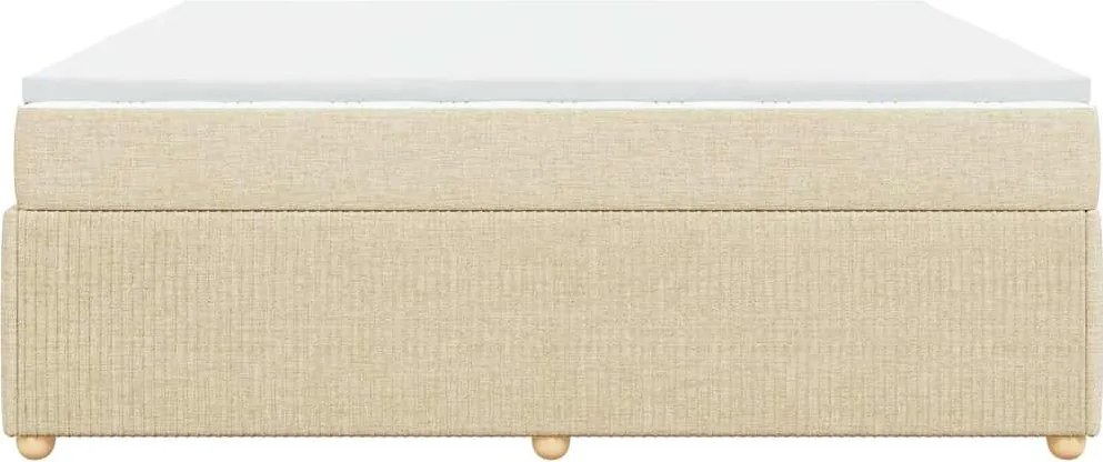 Box spring postel s matrací krémová 200x200 cm textil 3285600