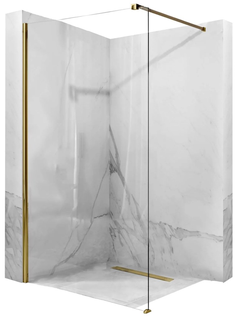 Bezrámová sprchová zástěna REA AERO 100 cm, zlatá