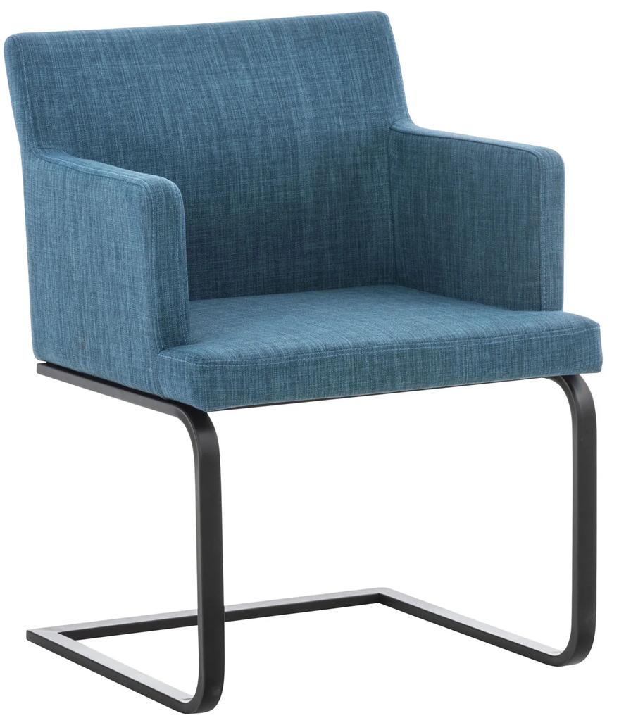 Křeslo židle Aberford látka, nohy kov černé Barva  Modrá