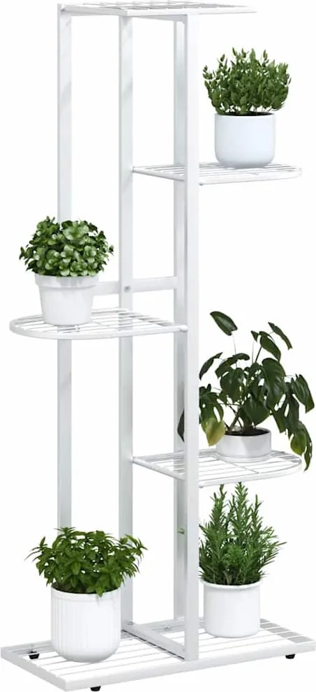 5patrový stojan na květiny 43 x 22 x 98 cm bílý kov 336111