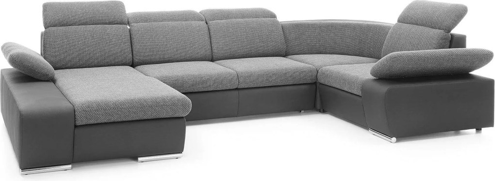 PCo Rohová sedací souprava ODYSEA II do U, 355 cm Barva látky: Černá (Vardo 19), Roh pohovky: Levý roh