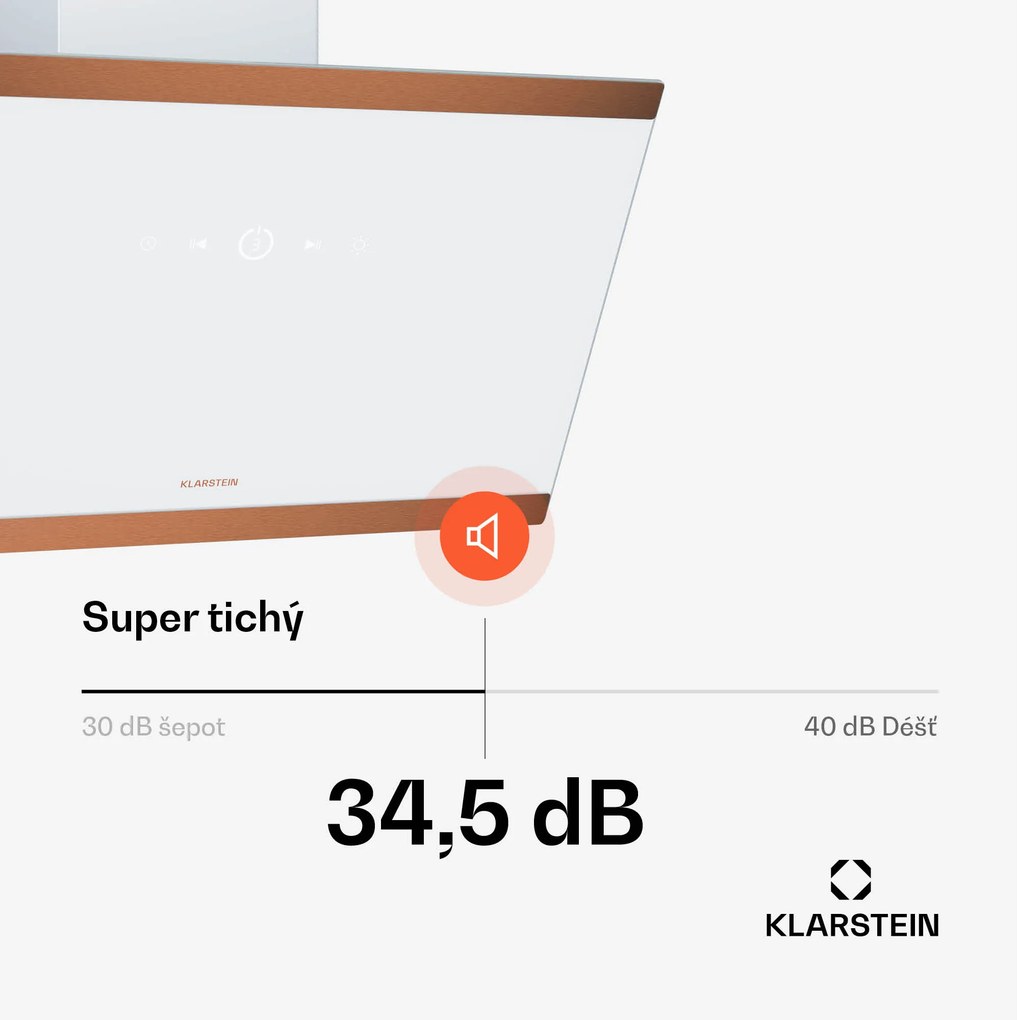 Klarstein FlashLine 60 digestoř, A++, 578 m³/h, 3 úrovně, dotyková, tichá, LED, odsávání/recirkulace, 100 W