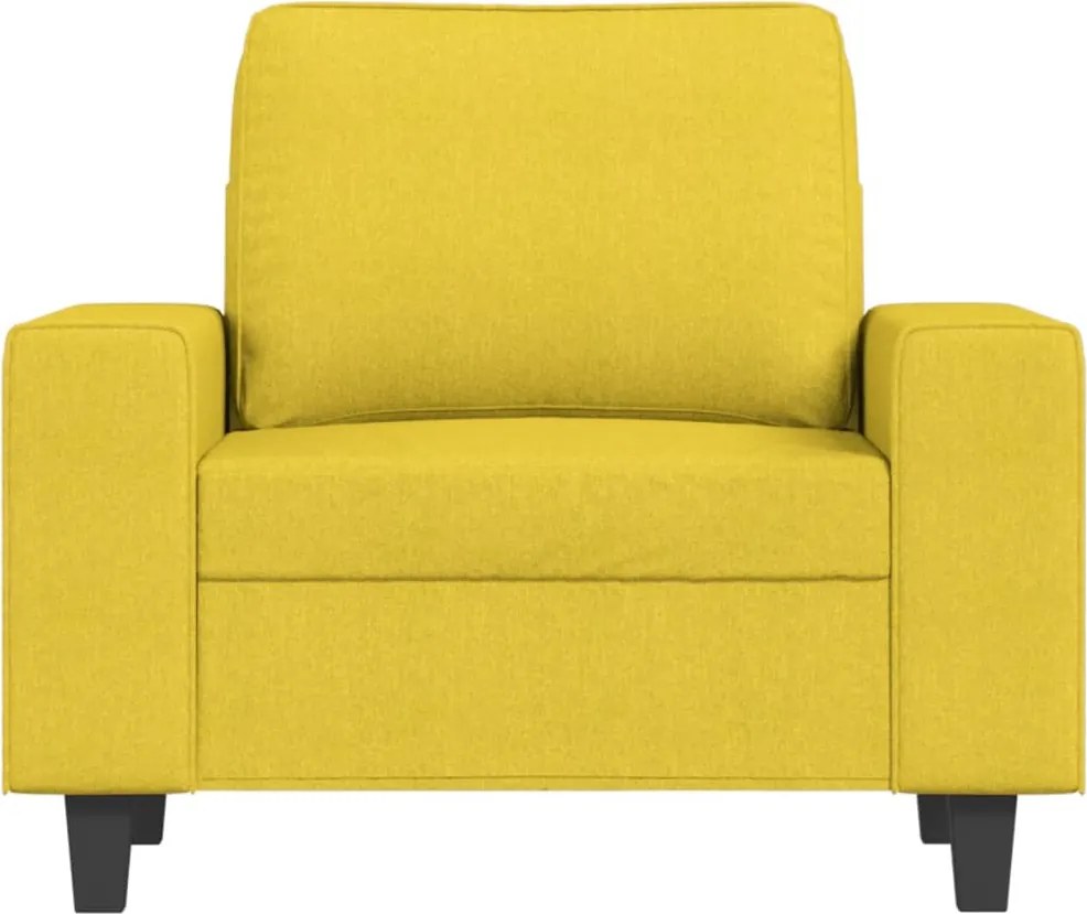 Křeslo s podnožkou světle žluté 60 cm textil 3201148
