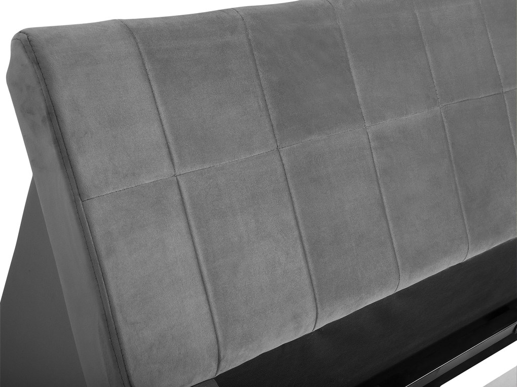 Sametová vodní postel 180 x 200 cm šedá VICHY Beliani