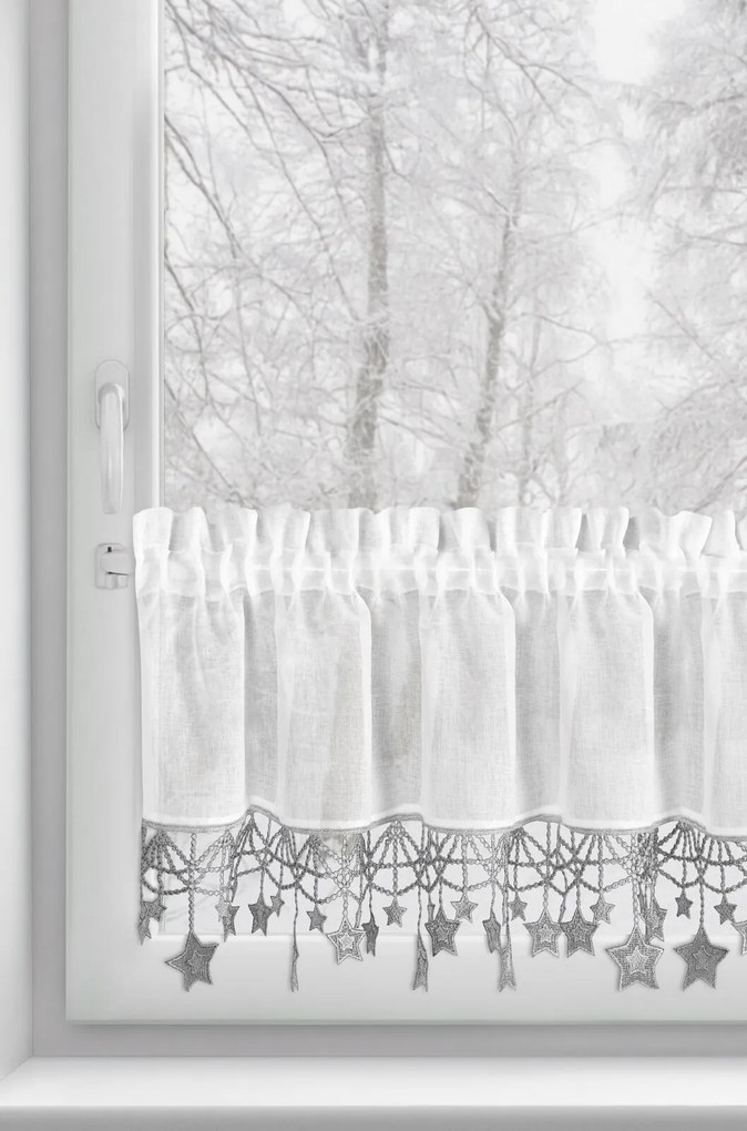 KRÁTKÁ VÁNOČNÍ ZÁCLONA NA PÁSCE XMAS 30X150 CM HVĚZDY
