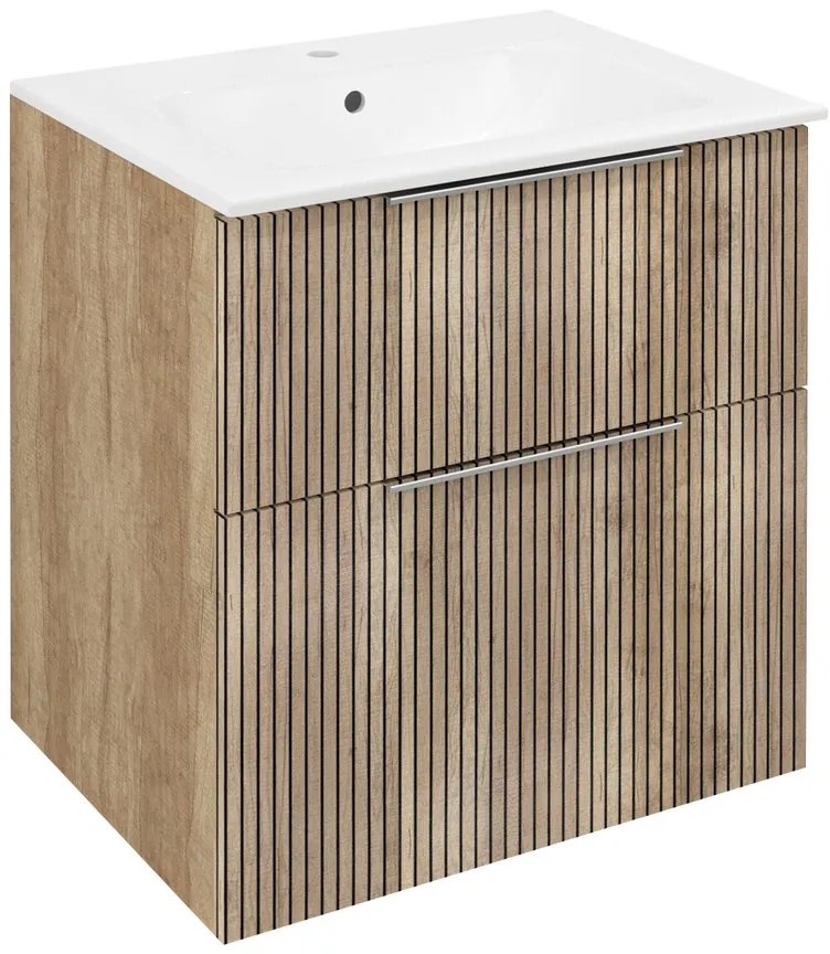 Sapho Sapho, CIRASA umyvadlová skříňka 59,2x64x46cm, dub alabama strip, CR601-2322