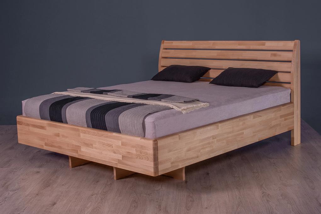 Masivní postel GEMINI - Solwo Design Dřevo a odstín oleje: BUK Cink - Olej odstín BO102, Rozměr spací plochy: 220x200