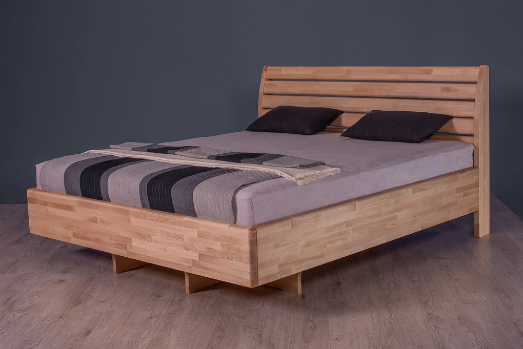 Masivní postel GEMINI - Solwo Design Dřevo a odstín oleje: BUK Cink - Olej odstín BO103, Rozměr spací plochy: 220x200