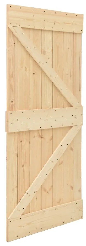 Posuvné dveře se setem kování 80 x 210 cm masivní borové dřevo,  3057580