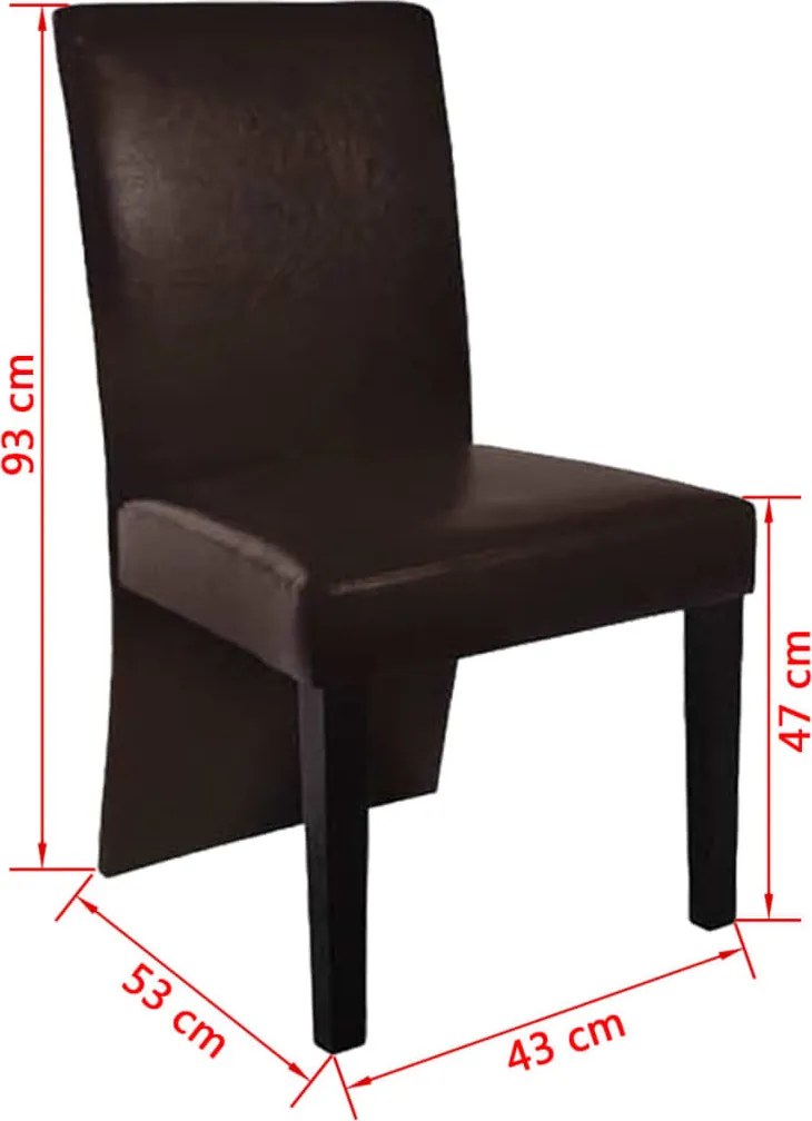 vidaXL Jídelní židle 4 ks umělá kůže [60597] Barva: tmavě hnědá
