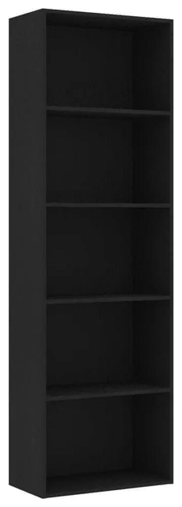 Petromila Knihovna s 5 policemi černá 60 x 30 x 189 cm dřevotříska