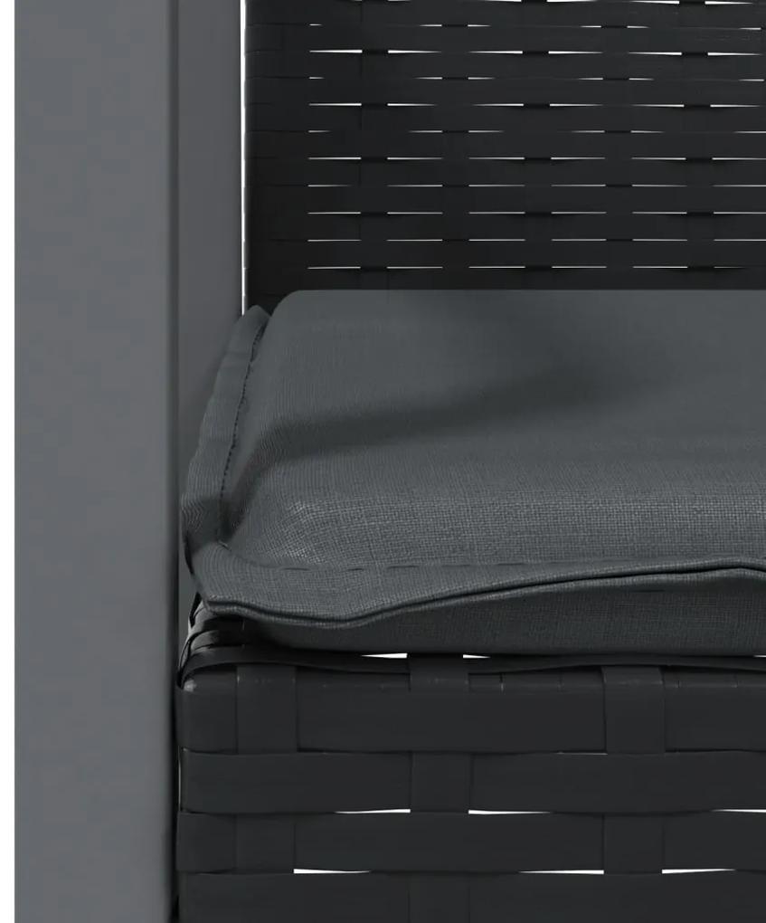 Zahradní židle s poduškami 4 ks černé 56,5x57x83 cm polyratan,  3187079