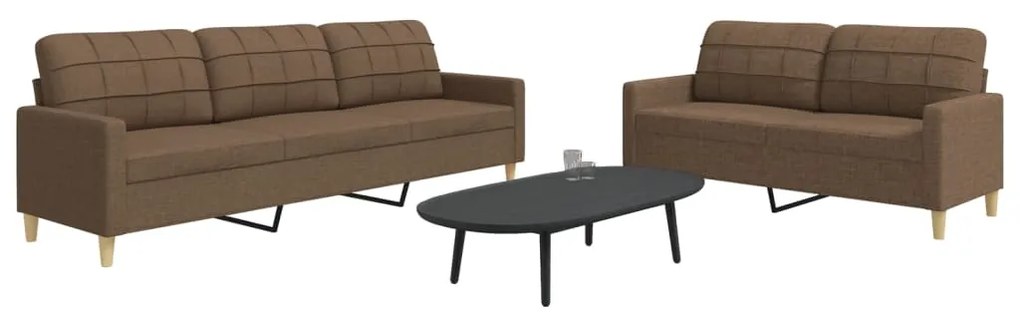 2dílná sedací souprava hnědá textil 3278322
