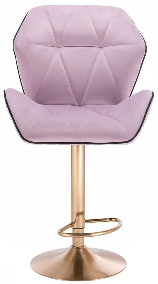 LuxuryForm DESIGN Barová židle MILANO MAX VELUR na zlaté kulaté podstavě - levandule