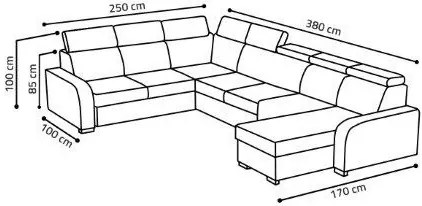 FN Sedací souprava Norway U 2F-R-2UP-1-OTO hnědá