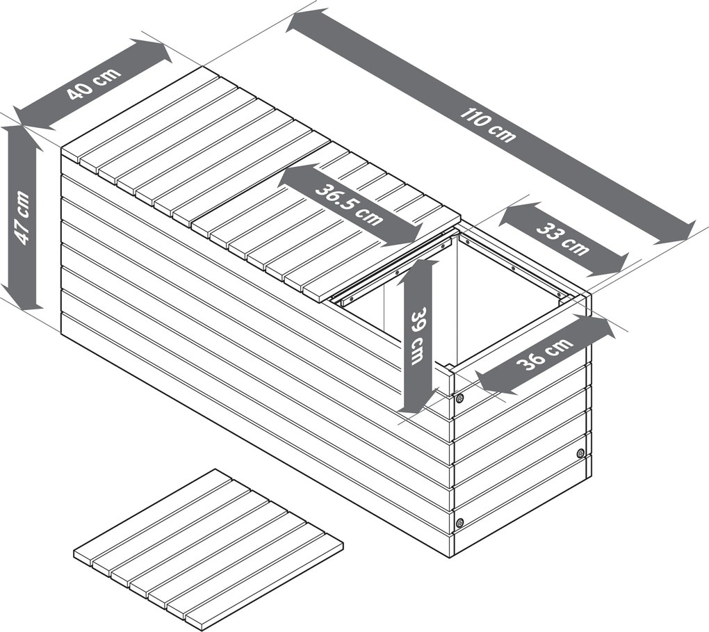 Tchibo - Zahradní lavice s truhlíky - barva: hnědá