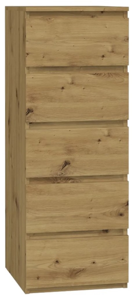 Komoda 5 šuplíků W5 - dub artisan