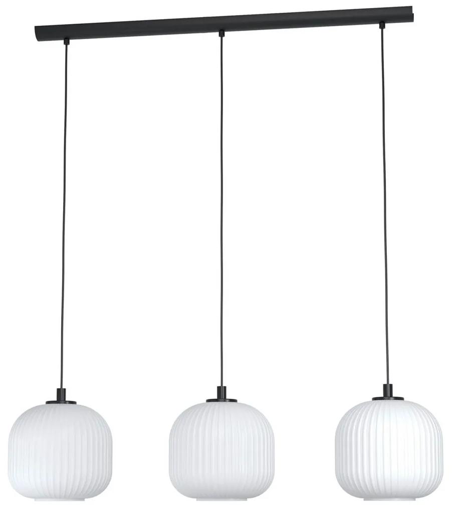Moderní závěsné osvětlení nad jídelní stůl MANTUNALLE, 3xE27, 40W,  bíločerné Eglo MANTUNALLE 99367 | BIANO