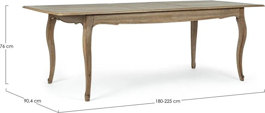 Rozkládací jídelní stůl s přídavnou deskou z mangového dřeva 90x180 cm Domitille – Bizzotto