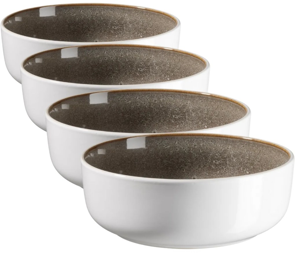 Mäser Sada hlubokých talířů Lunaria Brown 18 cm, 4 ks