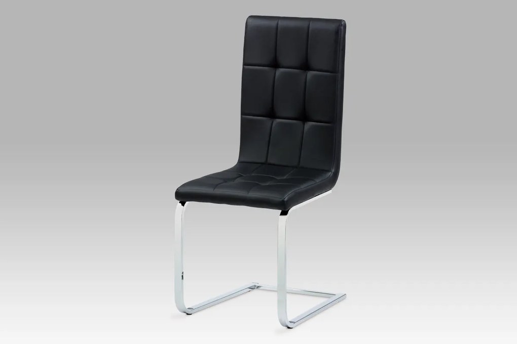 Artium Jídelní židle koženka černá / chrom - DCL-103 BK