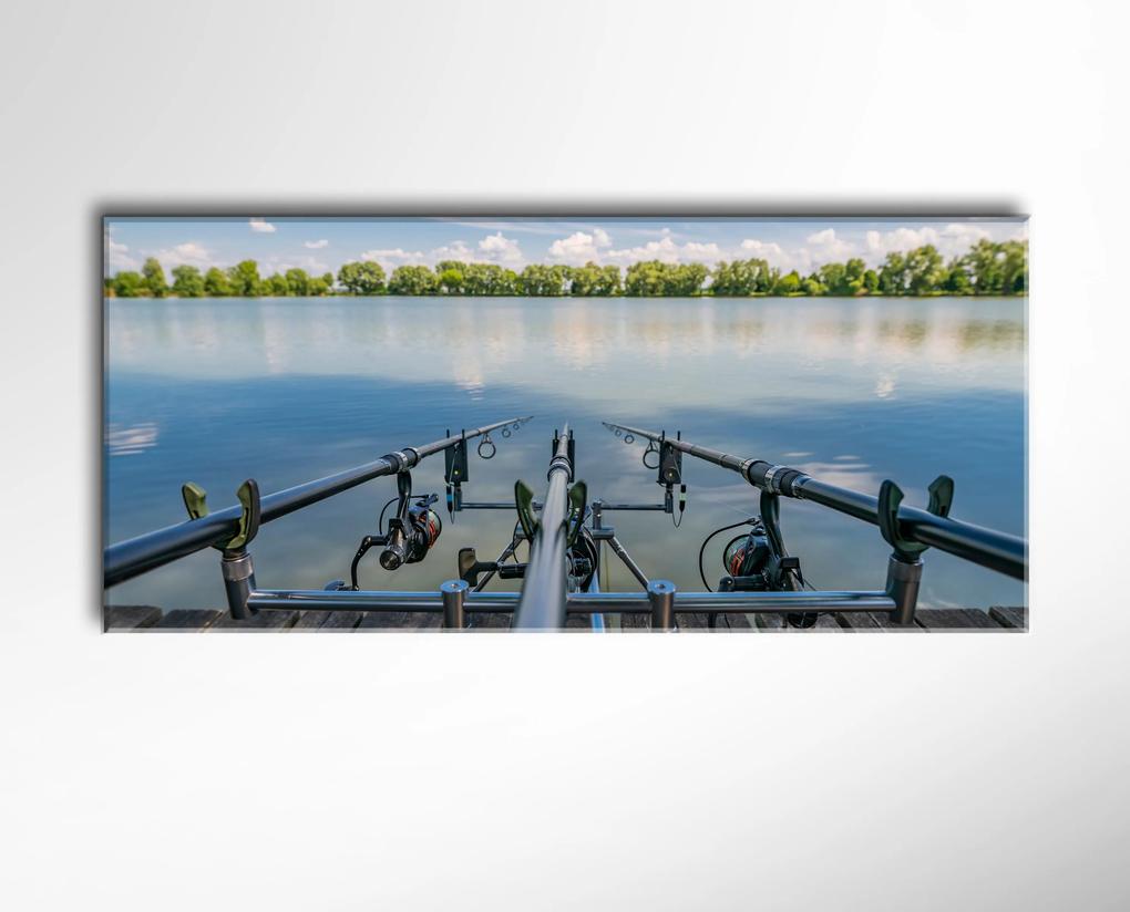 Malvis ® Obraz Rybářské pruty ROZMĚR (šířka x výška): třídílný obdélník 120x80 cm