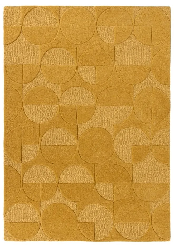 Žlutý vlněný koberec Flair Rugs Gigi, 160 x 230 cm