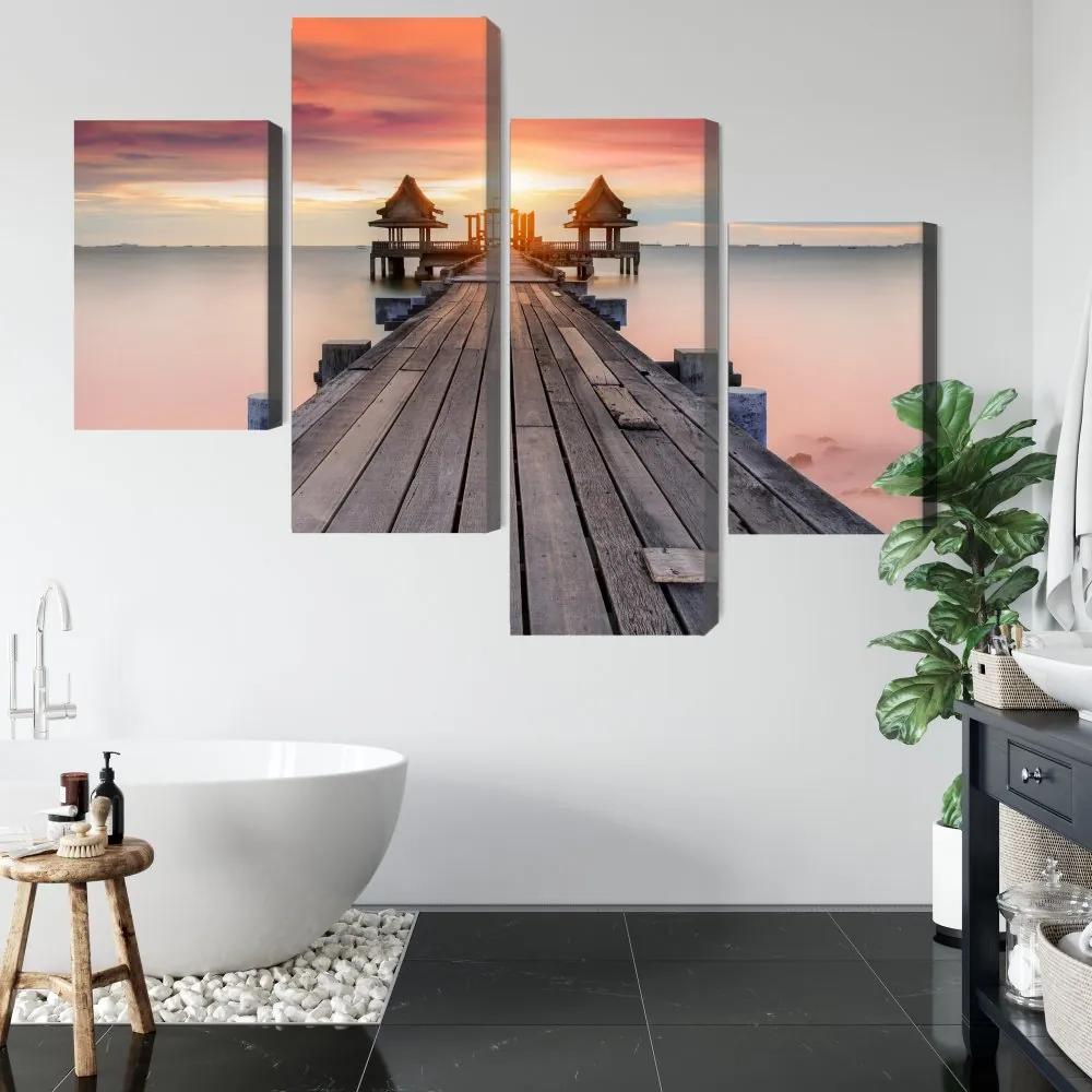 Vícedílný obraz Mlžné Moře Nedostatek Nedostatek Plátno Canvas 240x150