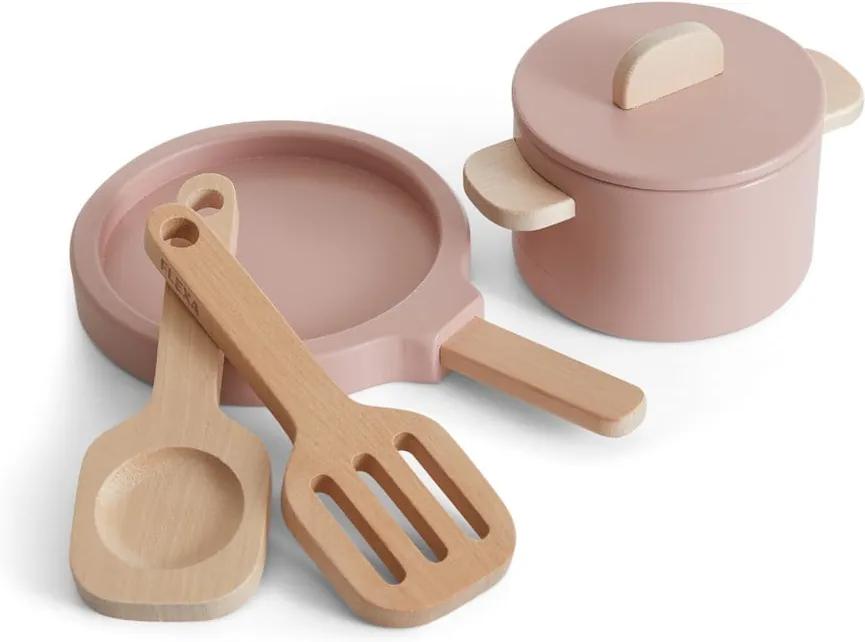 Sada dřevěného dětského nádobí Flexa Play Pot & Pan