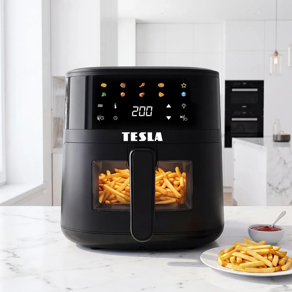 TESLA AirCook Q45 Pro - multifunkční digitální horkovzdušná fritéza