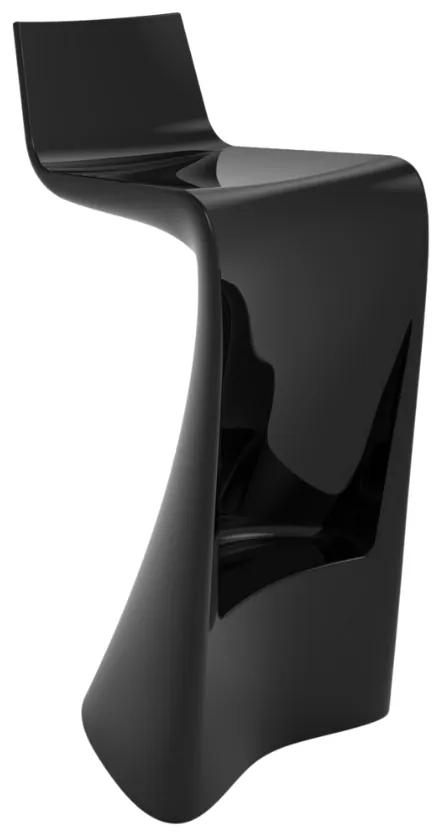 OnaDnes -20% VONDOM Černá plastová barová židle WING 72 cm