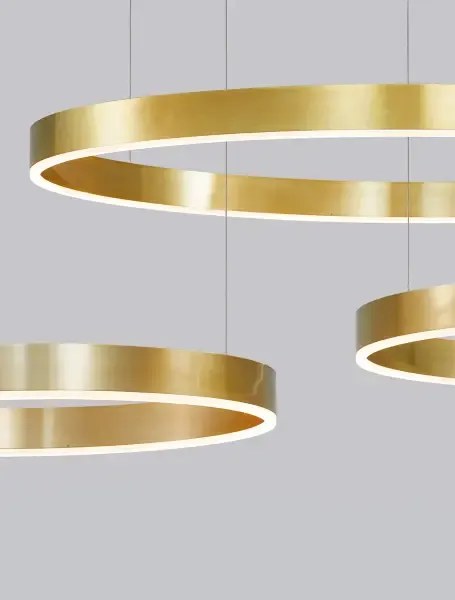 LED lustr Motif 100 zlaté CCT s dálkovým ovládáním