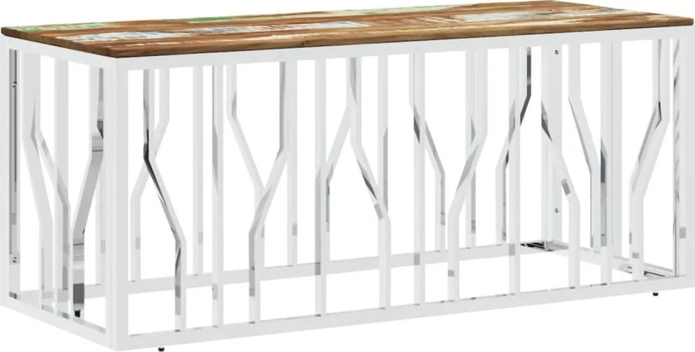 vidaXL Konferenční stolek nerezová ocel a recyklované dřevo [350056] Barva: Vícebarevný