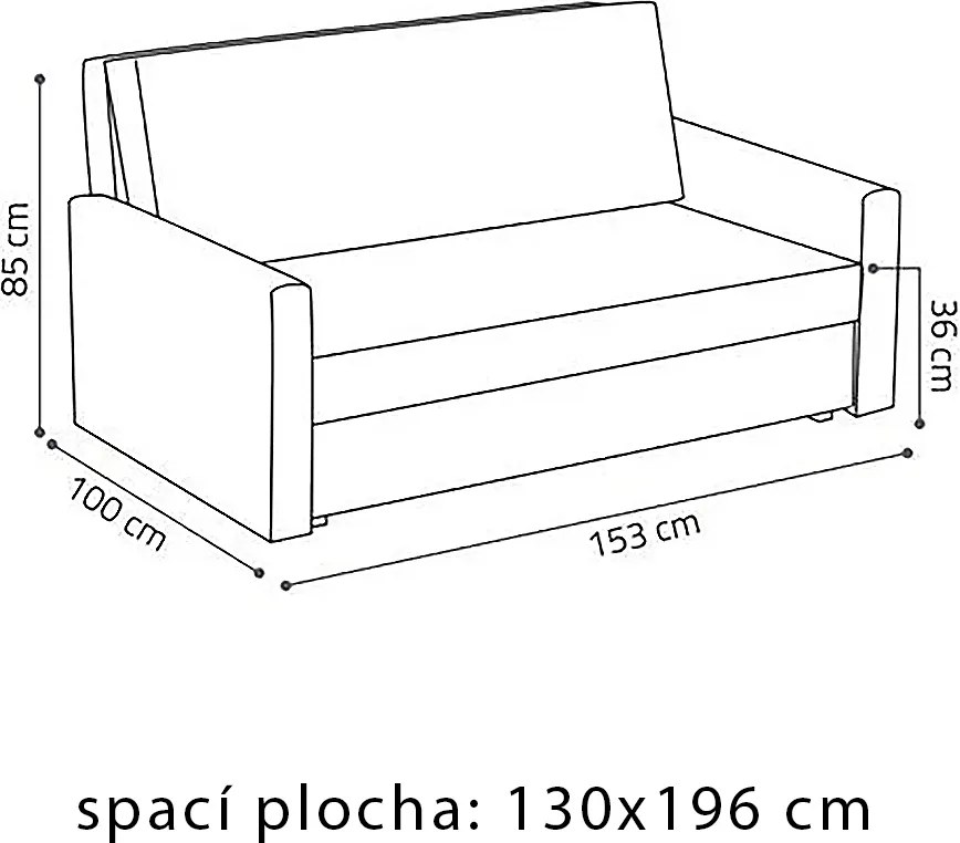 Pohovka VIVA III LUX | 153 cm | rozkládací + úložný prostor | VÝBĚR TKANIN