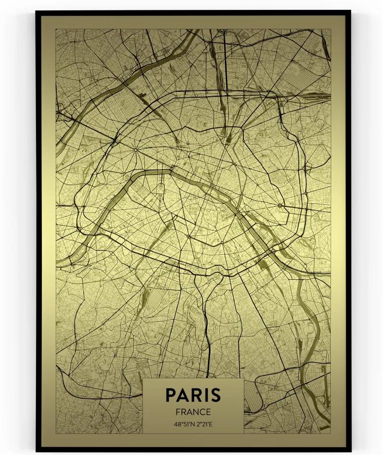 Plakát / Obraz Mapa Paris Samolepící plátno A4 - 21 x 29,7 cm