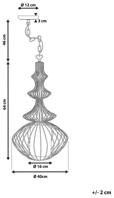 Bílá závěsná lampa KOLVA Beliani