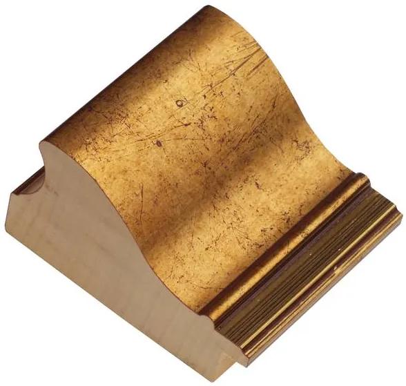DANTIK - Zarámované zrcadlo - rozměr s rámem cca 70x90 cm z lišty KŘÍDLO velké zlaté patina (2772)