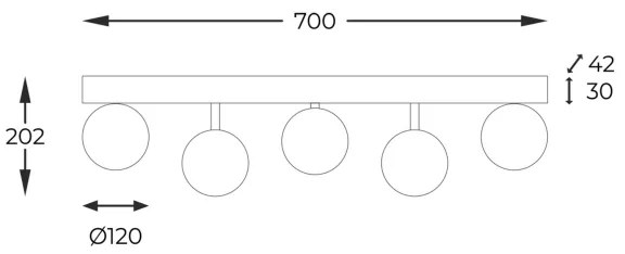 Zuma Line 5643 - Přisazený lustr ALI 5xG9/40W/230V