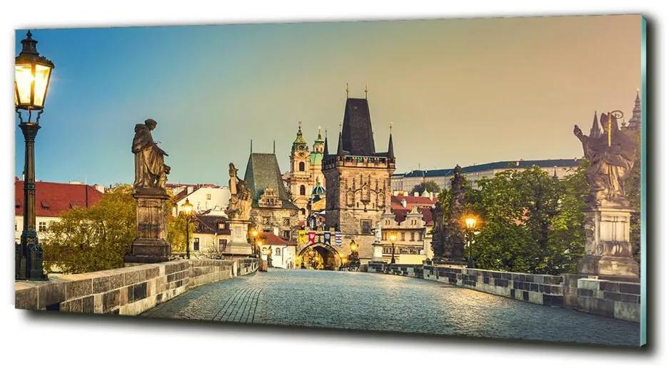 Wallmuralia Foto-obraz fotografie na skle Most Praha 125x50 cm