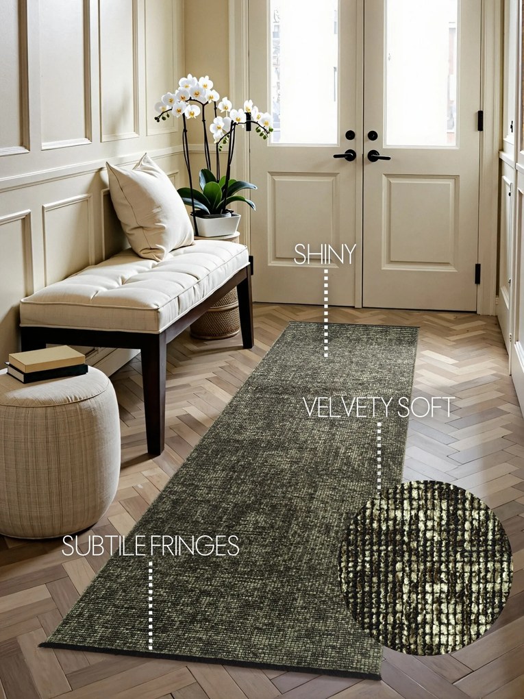 ELLE Decoration, Běhoun Brilliance Prisma 106313 Green z kolekce Elle, 80x250, zelená, ložnice