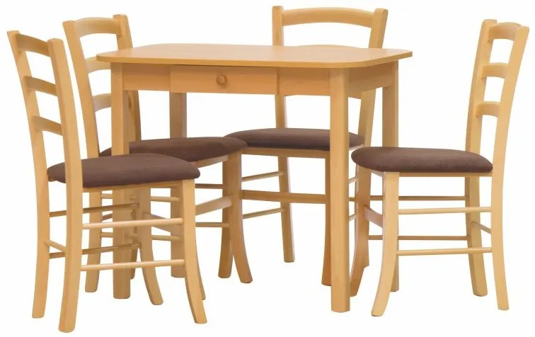 Stima Dřevěná jídelní židle PAYSANE LÁTKA | Odstín: buk,Sedák: miron verde 54