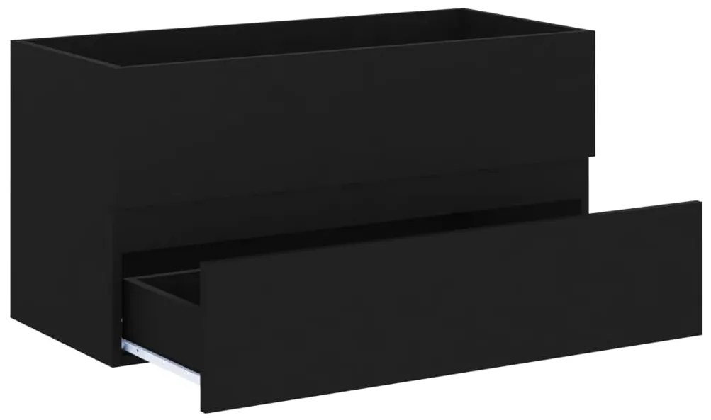Skříňka pod umyvadlo černá 90 x 38,5 x 45 cm dřevotříska - Default Title