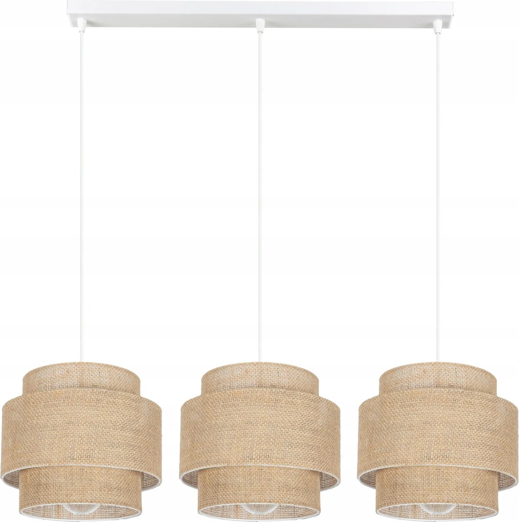 Lustr Boho Závěsná Stropní Lampa Bílá Led