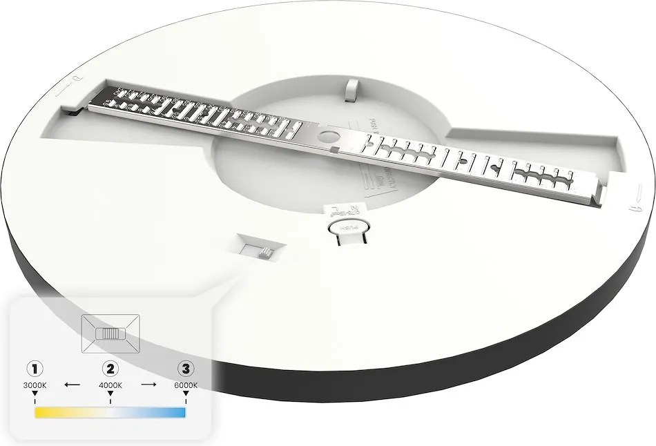 Stropní LED svítidlo Evora Round, 1x LED 18w, 3000-6000k, 3CCT, b